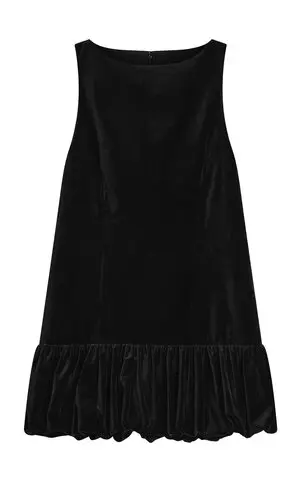 Posse Dean Bubble-hem Velvet Mini Dress