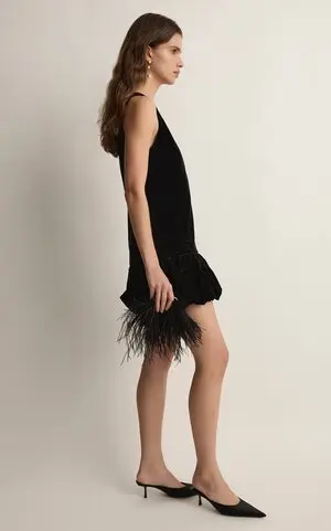 Posse Dean Bubble-hem Velvet Mini Dress