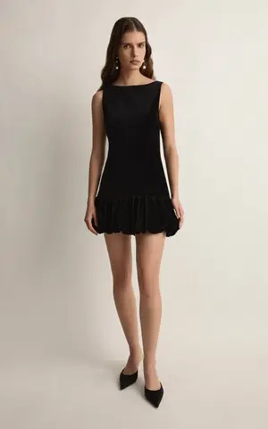 Posse Dean Bubble-hem Velvet Mini Dress