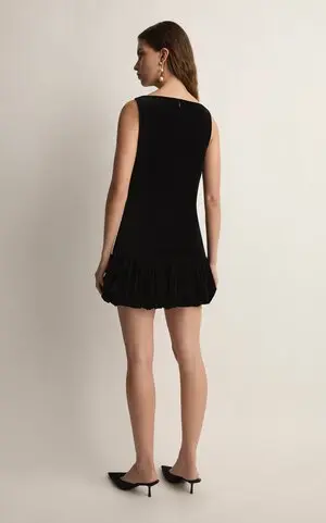 Posse Dean Bubble-hem Velvet Mini Dress