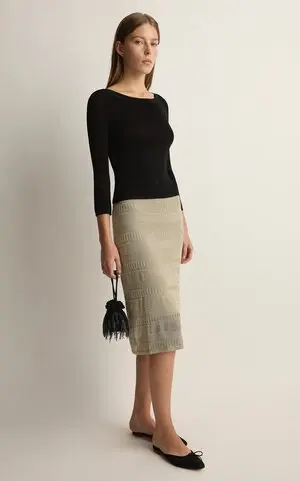 Posse Sass Metallic Knit Midi Skirt