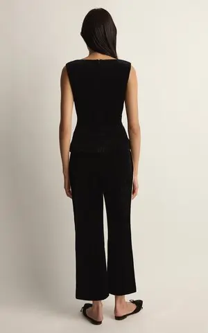 Posse Florian Embroidered Trim Velvet Top