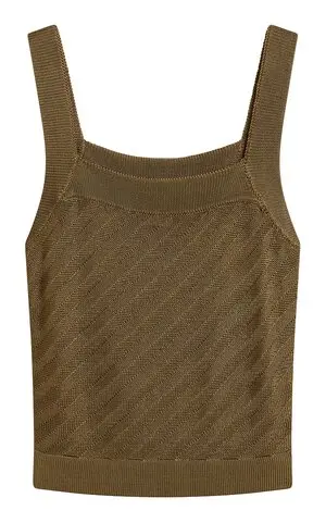 Posse Nyla Striped Knit Tank Top - Olive