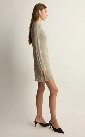 Posse Sass Metallic Knit Long Sleeve Mini Dress