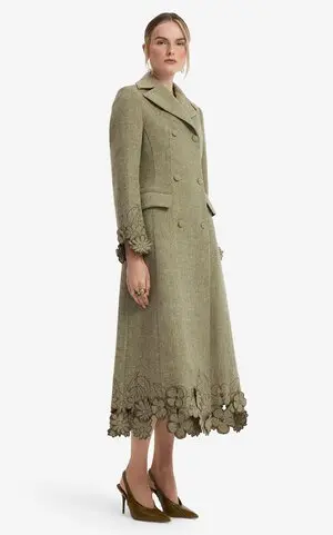 LEO LIN Elara Applique Wool Coat
