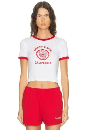 SPORTY & RICH California Emblem Soft Ringer Tee