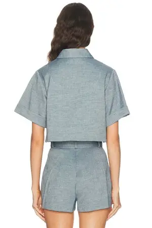 Matthew Bruch Cropped Button-up Top