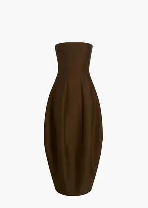 Khaite Stela Strapless Corset Dress - Dark Olive