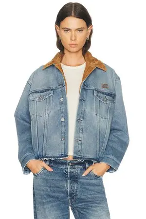 Miu Miu Denim Pelle Jacket