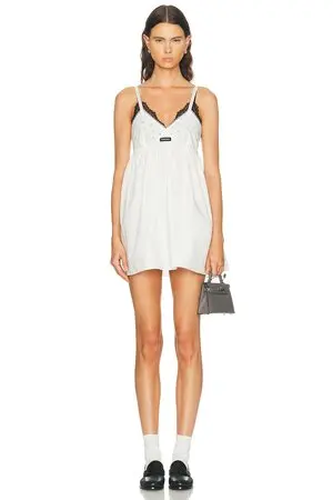 Miu Miu Pop Sangallo Pop Fiammato Dress - Bianco