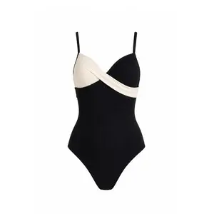 NUVV COLLECTION Monochrome Twist One-piece Swimsuit - Black
