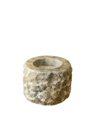 Botanical Boys Neutrals Rough Cut Onyx Candleholder Xl Fourteen Seven - Black