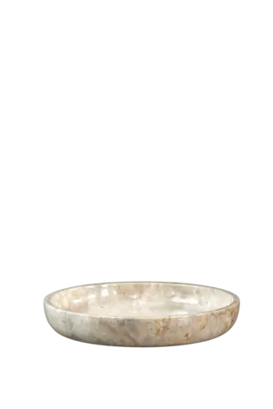 Botanical Boys Neutrals Handmade Marble Low Bowl - Yellow