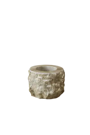 Botanical Boys Neutrals Rough Cut Onyx Candleholder Xl Fourteen One - Black