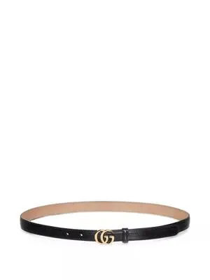 Gucci Marmont Leather Belt With Double G Buckle - Black