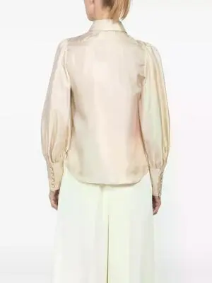 Zimmermann Natura Blouson Shirt Beige Silk