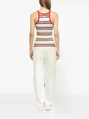 Zadig&Voltaire Albao Striped Cotton Blend Tank Top - Blue