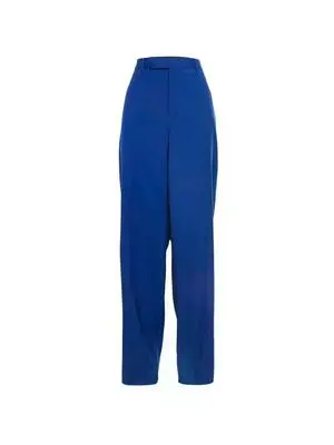 Versace Wool-blend Straight-leg Trousers - Blue