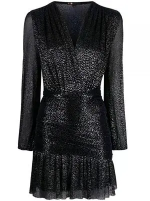 Maje Draped Lurex Dress