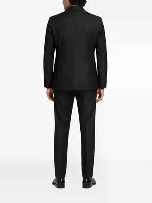 FRANZESE COLLECTION Double-breasted Satin-trim Suit - Black