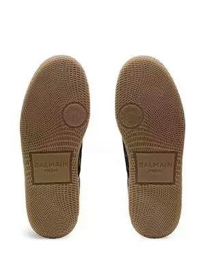 Balmain Swan Leather And Suede Trainers - Black