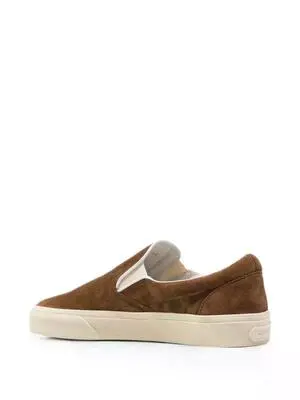 TOM FORD Round-toe Slip-on Loafers - Brown