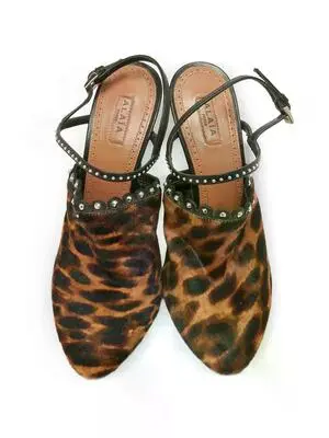 Alaïa Leopard-print Studded Heeled Pumps
