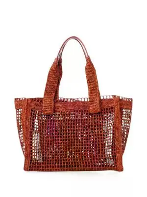 Chloé Logo Patch Open-knit Tote Bag