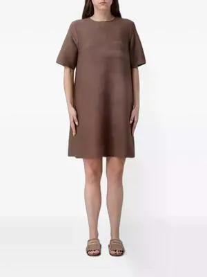 Max Mara Crêpe T-shirt Mini Dress - Brown