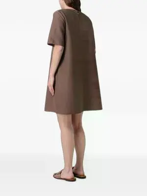Max Mara Crêpe T-shirt Mini Dress - Brown