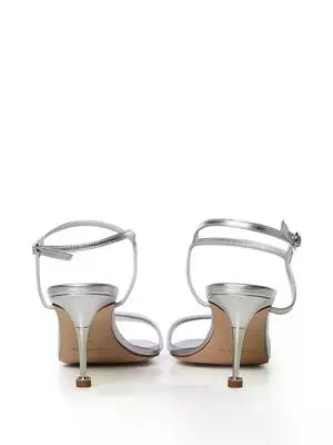 Manolo Blahnik Metallic Strappy Sandals - Silver