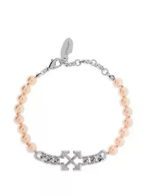 Off-White Arrows Glass-pearl Bracelet - Silver