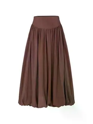 NICHOLAS Zaira Midi Bubble Skirt - Brown