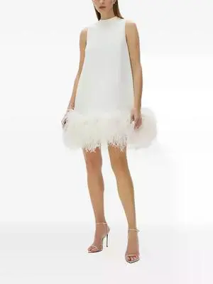 Rachel Gilbert Feather-trim Mini Dress
