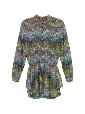 Missoni Zigzag Knit Sequin-embellished Mini Dress