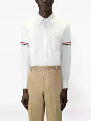 Thom Browne Madras Oxford Striped-armband Shirt