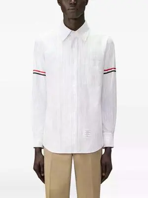 Thom Browne Madras Oxford Striped-armband Shirt