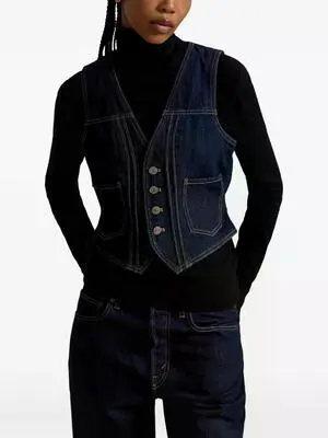 Polo Ralph Lauren V-neck Denim Waistcoat