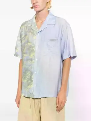Maison Kitsuné Floral-print Panelled Shirt
