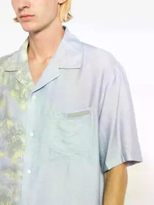 Maison Kitsuné Floral-print Panelled Shirt