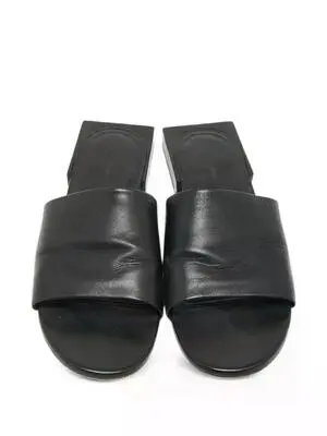 Balenciaga Leather Wide Strap Square-toe Flat Box Sandals