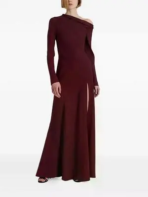 Alberta Ferretti Off-shoulder Side-slit Maxi Dress - Red