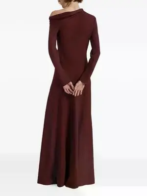 Alberta Ferretti Off-shoulder Side-slit Maxi Dress - Red