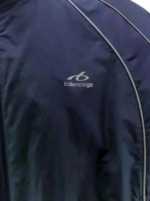 Balenciaga Logo-print Piped-trim Track Jacket - Blue