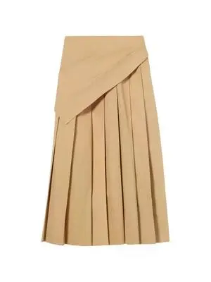 Claudie Pierlot Pleated Wrap-style Midi Skirt - Neutrals