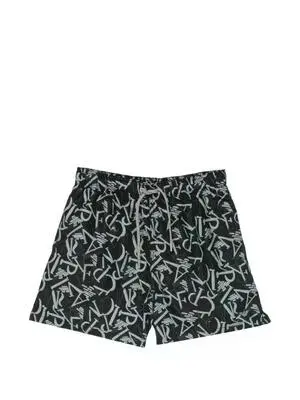 Emporio Armani Logo Print Swim Shorts - Black