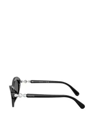 SWAROVSKI Geometric Frame Crystal Embellishment Sunglasses