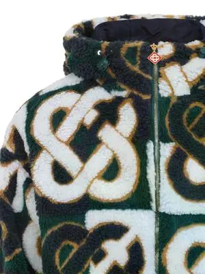 Casablanca Monogram Hooded Fleece Jacket - Green
