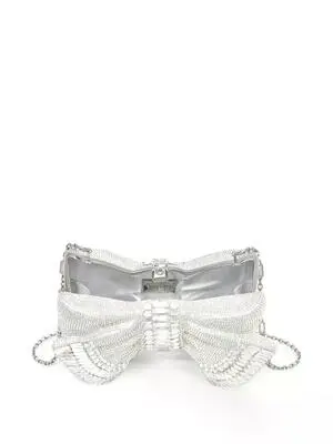 Judith Leiber Crystal Embellished Bow Clutch Bag - Silver