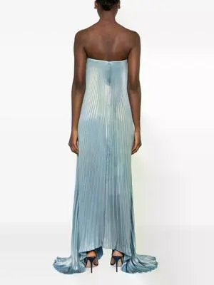 L'IDEE Black Tie Strapless Maxi Dress - Blue